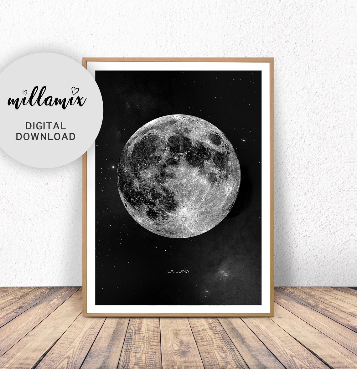 MOON PRINT Moon Art Moon Poster Printable Wall Art Night - Etsy