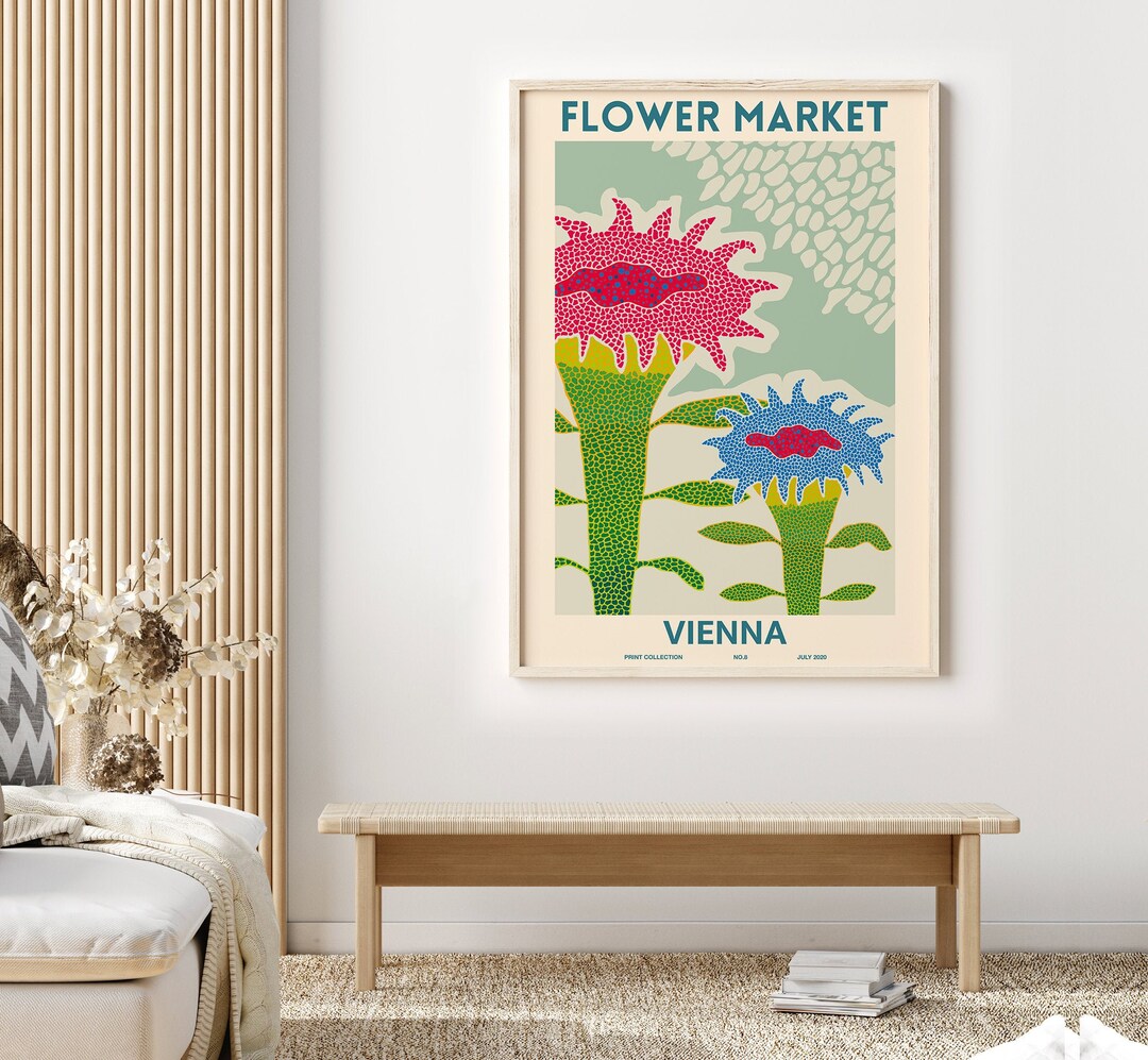 Flower Market Print Exhibition Poster, Abstract Wall Art Print, Flower ...