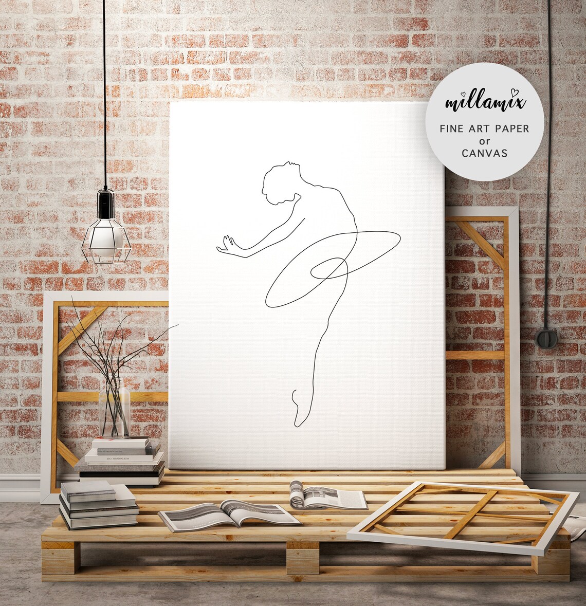 Abstract Ballerina Printable One Line Body Print Black White - Etsy