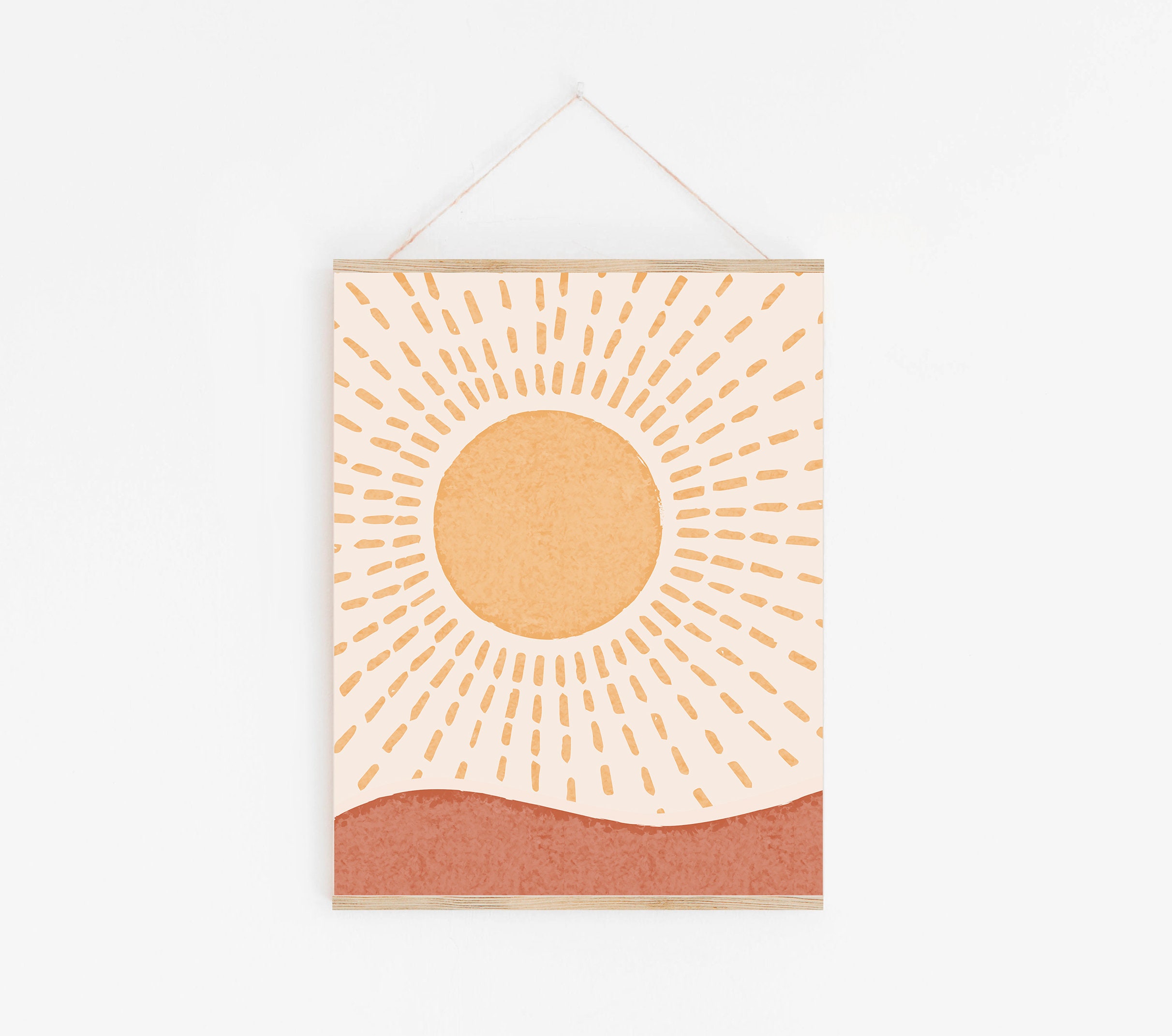 Wall Hangings Boho Sun Wall Art Sun Rays Circle Minimalist Abstract Sun ...