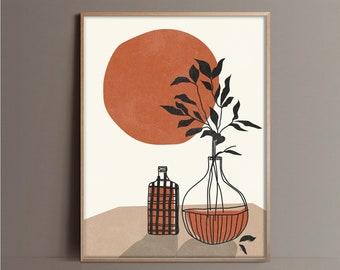 Terracotta Boho Modern Planter Wall Decor Poster House Plant - Etsy