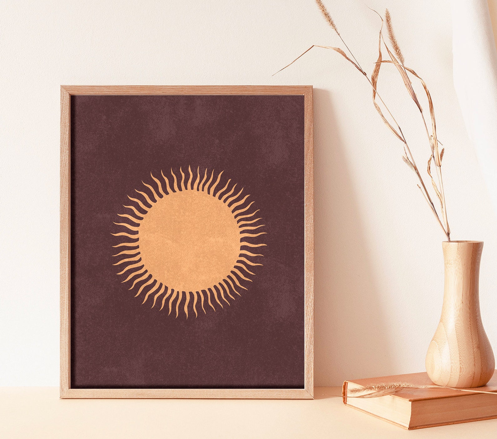 Sun Illustration Mid Century Modern Sun Print Style Printable - Etsy
