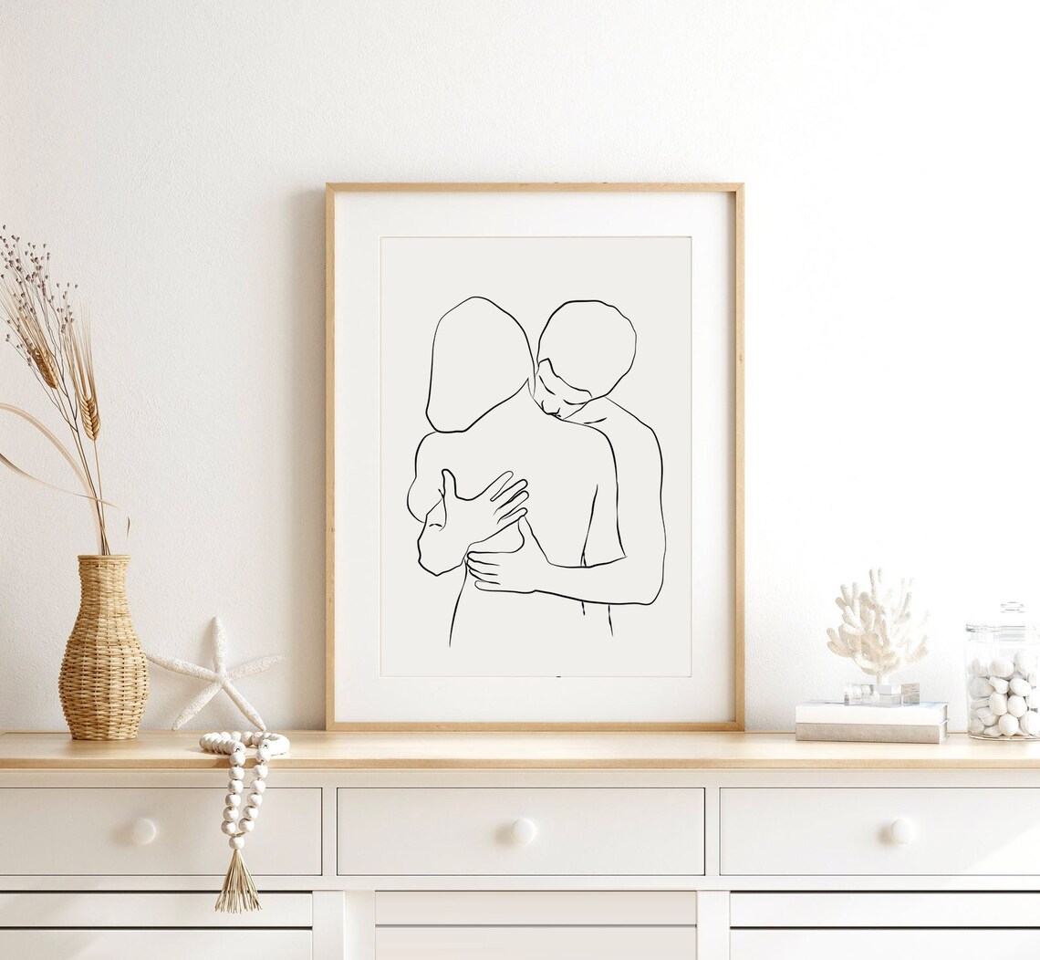Abstract Couple Line Art Romantic Poster Body Couple One Line - Etsy