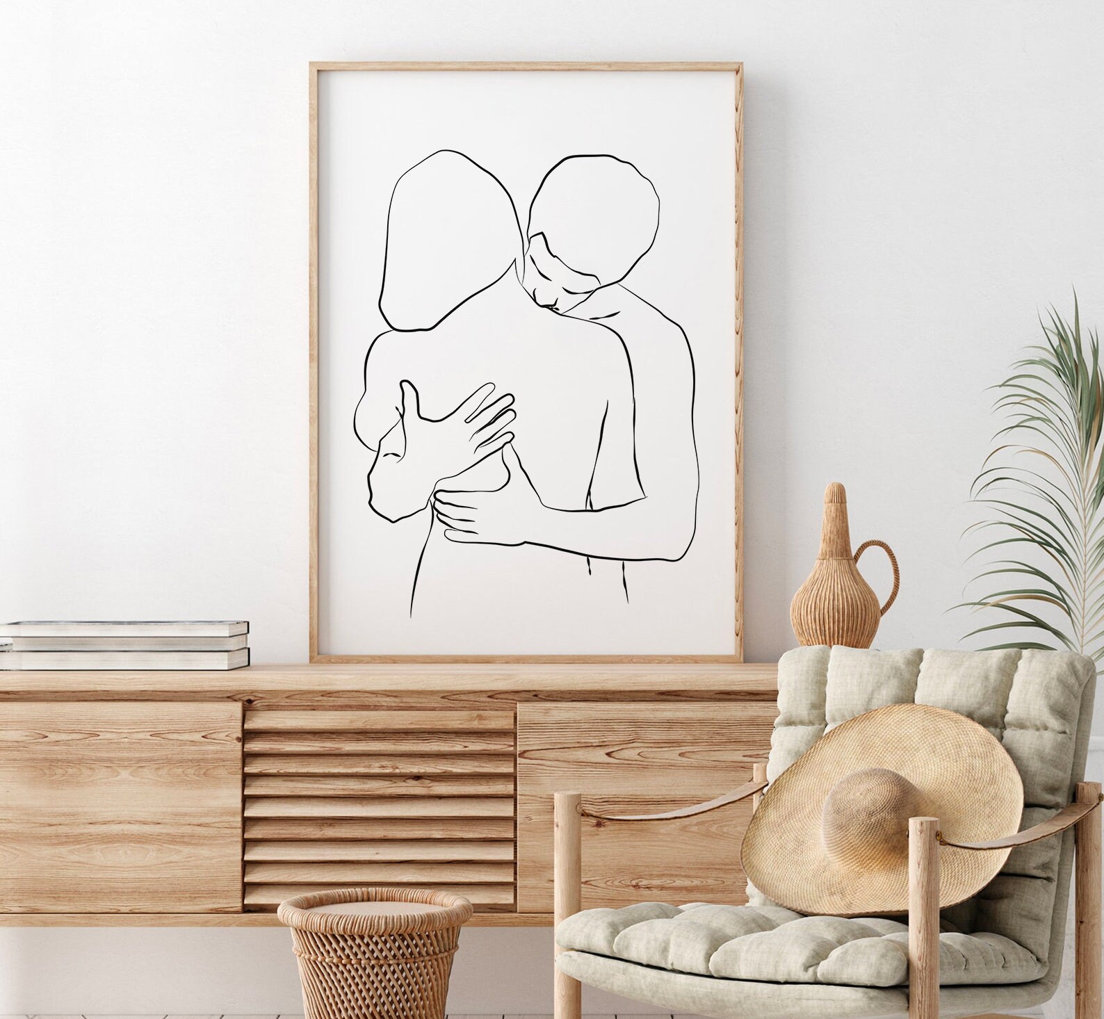 Abstract Couple Line Art Romantic Poster Body Couple One Line | Etsy