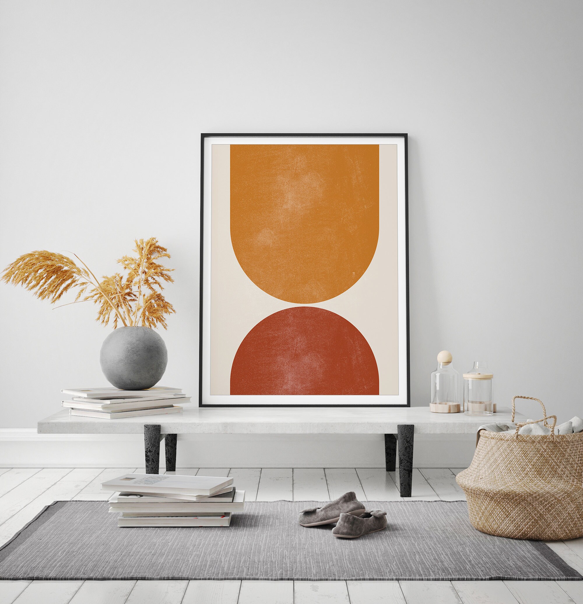 Burnt Orange Set of 2 Abstract Prints Downloadable Prints | Etsy