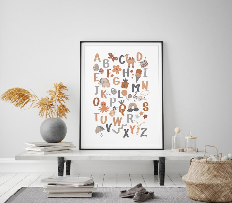 ABC Poster Alphabet Poster Printable Wall Art Alphabet Print - Etsy
