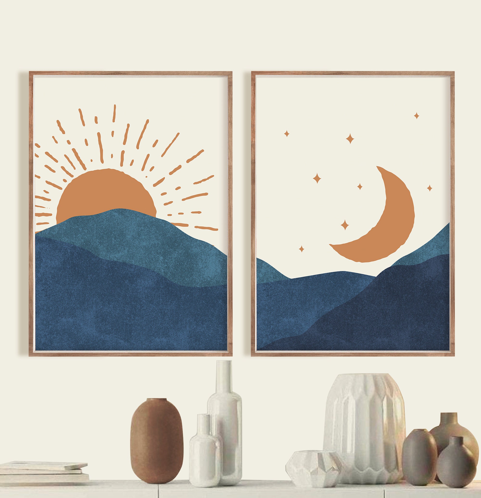 Abstract Moon And Sun