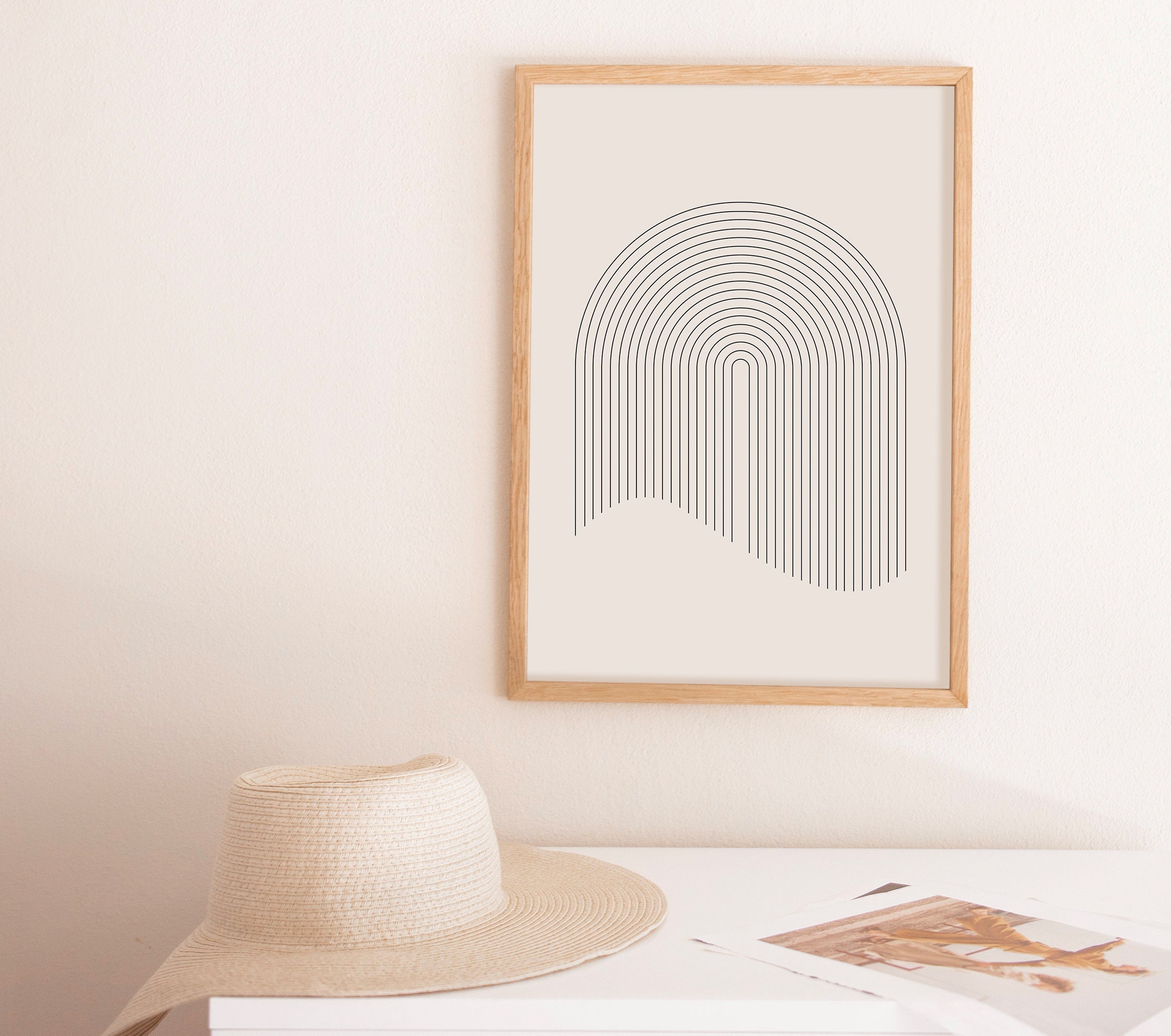 Rainbow Printable Wall Art Mid Century Modern Digital Print - Etsy