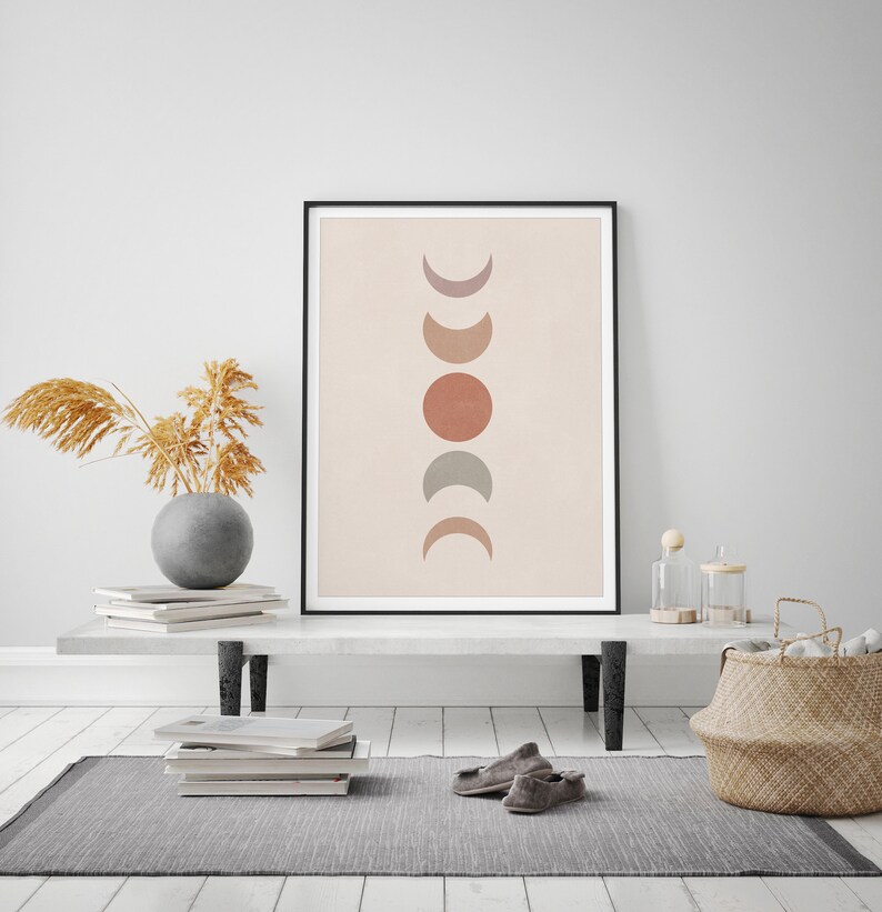 Moon Phases Printable Wall Art Digital Print Neutral Wall Art - Etsy