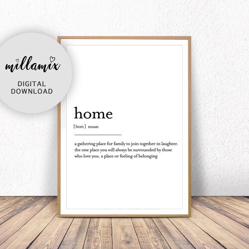 Home Definition Print Wall Art Print Quote Print Definition - Etsy
