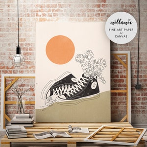 Abstract Landscape Printable Wall Art, Converse Print, Boho Line Print ...