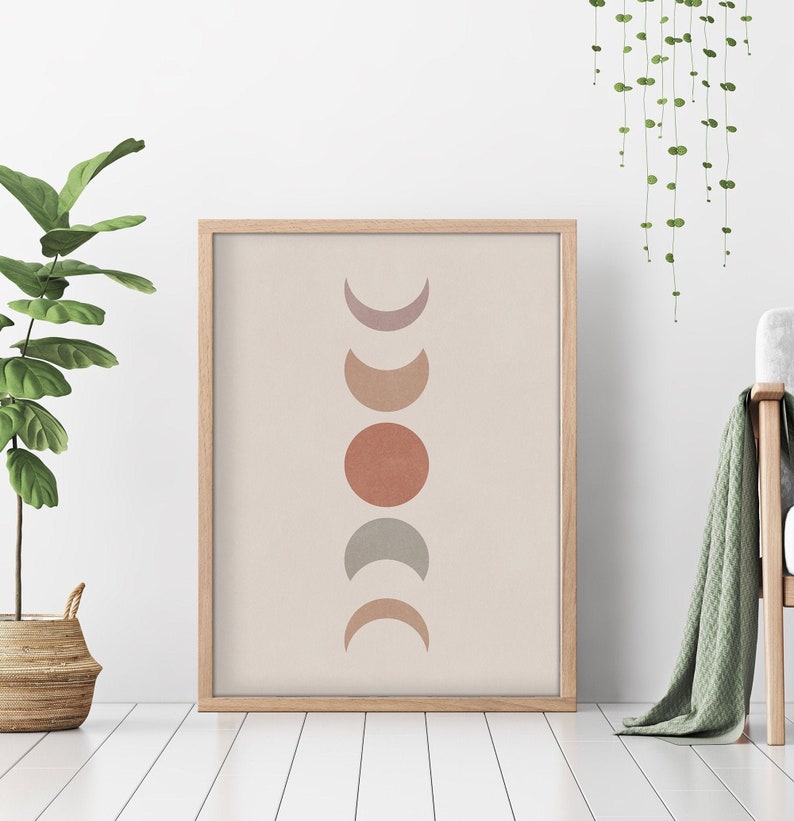 Moon Phases Printable Wall Art Digital Print Neutral Wall Art - Etsy