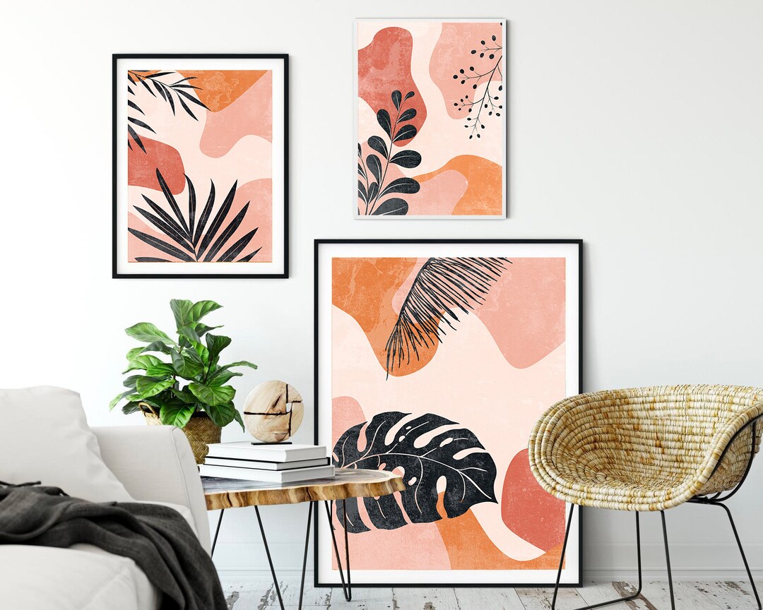 Boho Decor Set of 3 Prints, Boho Wall Decor, Mid Century Modern Wall ...