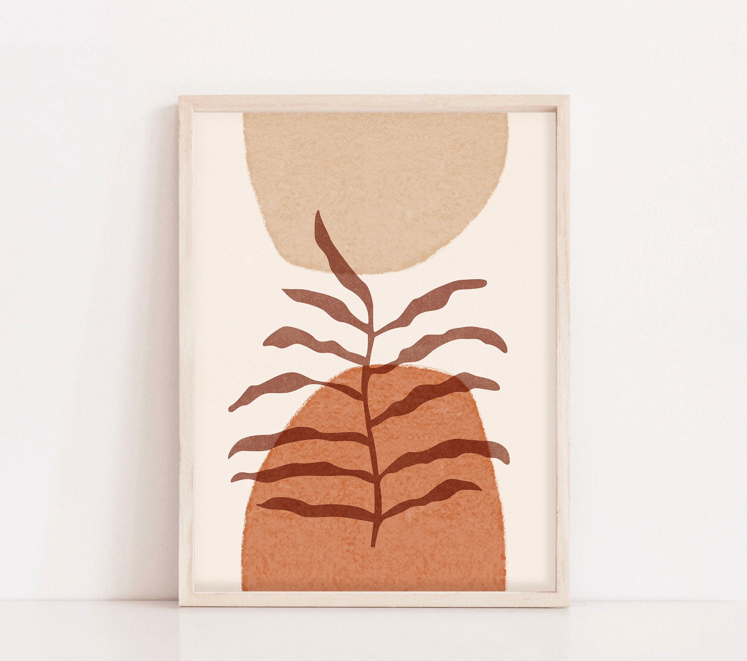 Abstract Boho Leaf Art Print Printable Wall Art Neutral Boho - Etsy