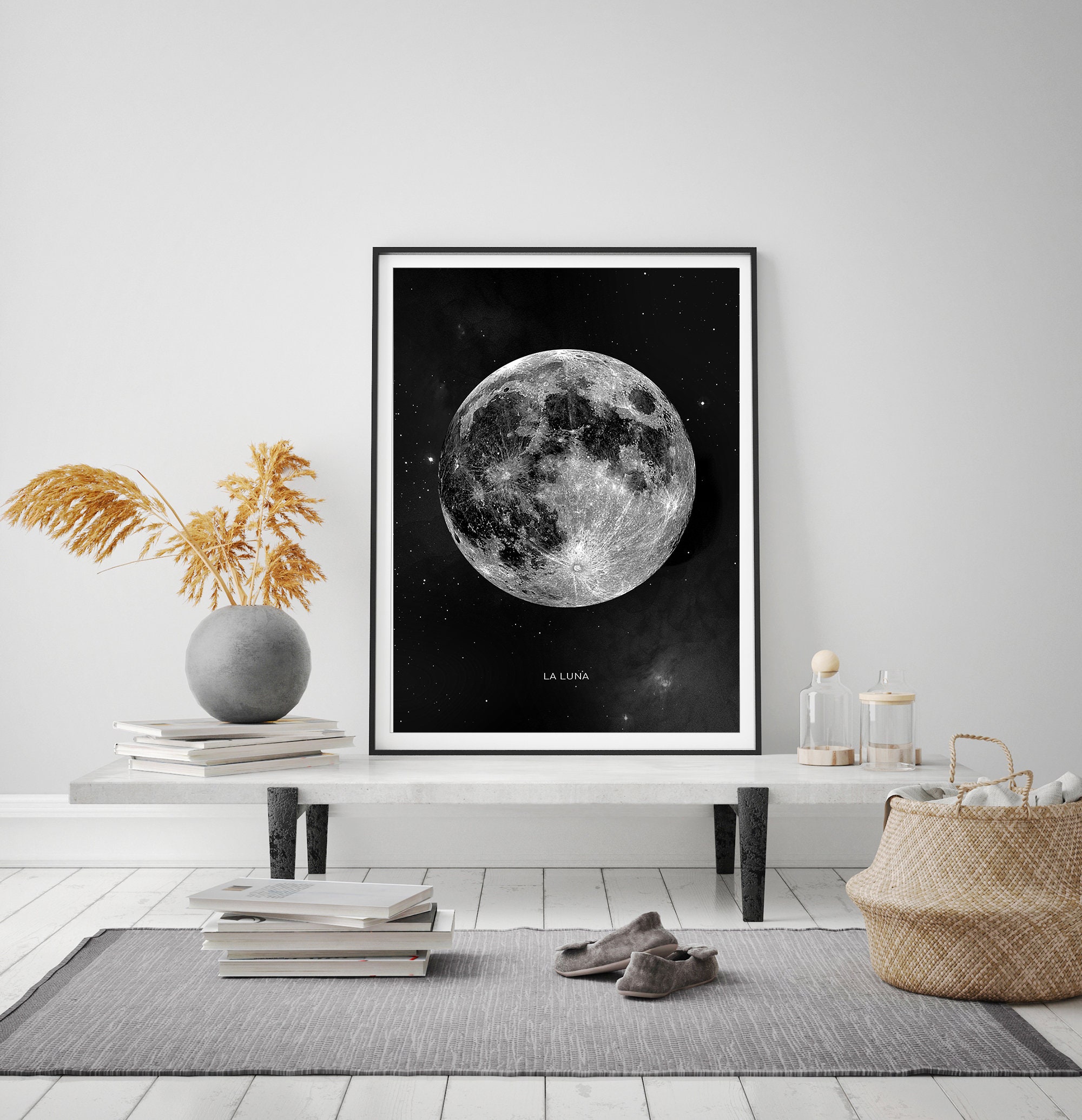 MOON PRINT Moon Art Moon Poster Printable Wall Art Night - Etsy