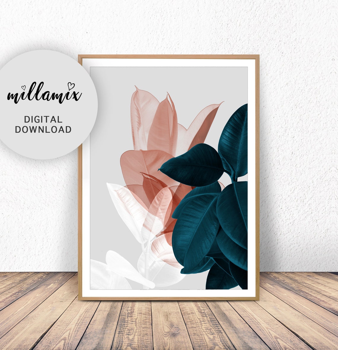 Blue Plant Print Botanical Poster Digital Print Download | Etsy