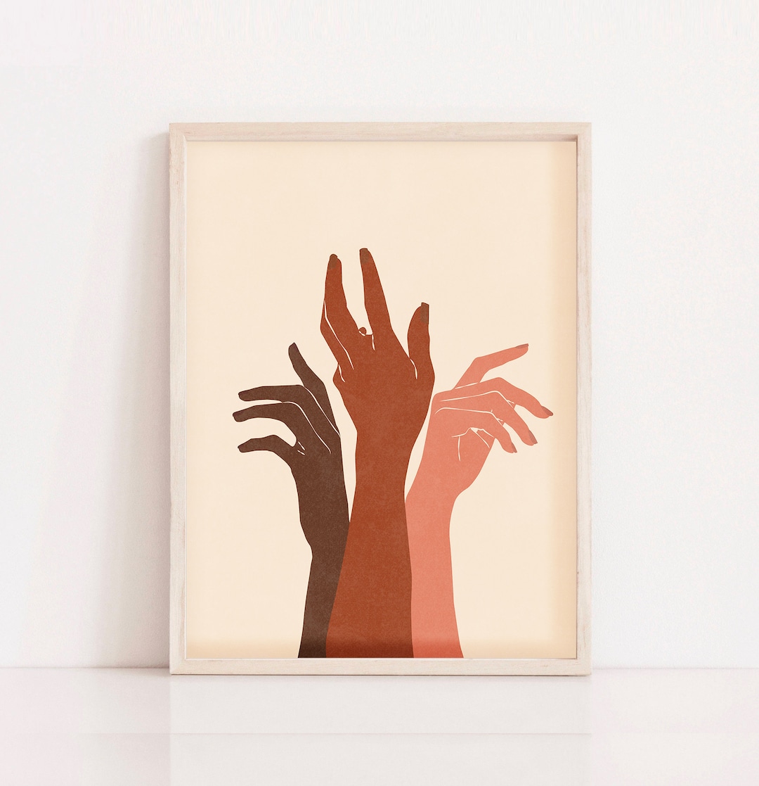 Abstract Hands Art Print | Black Girl Poster | Stay Together | Love ...