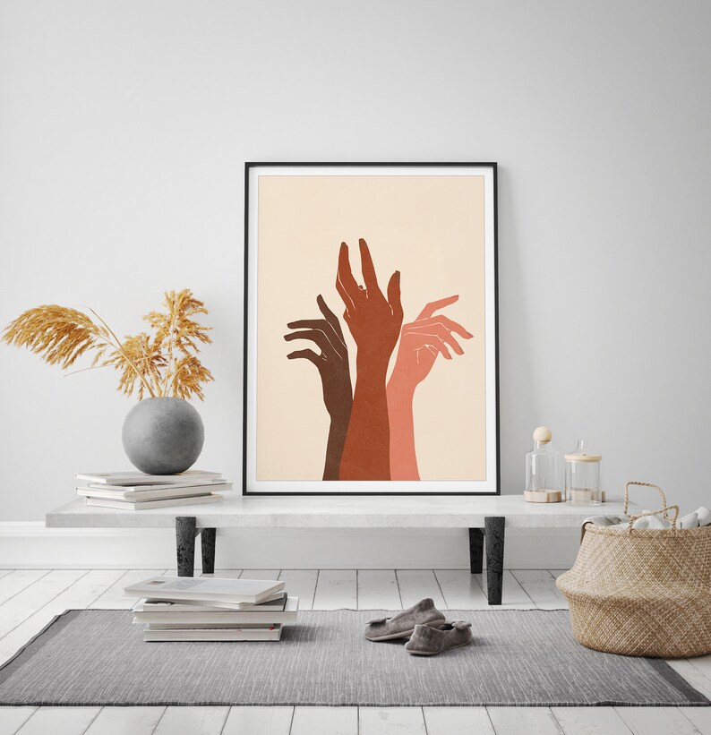 Abstract Hands Art Print Black Girl Poster Stay Together | Etsy