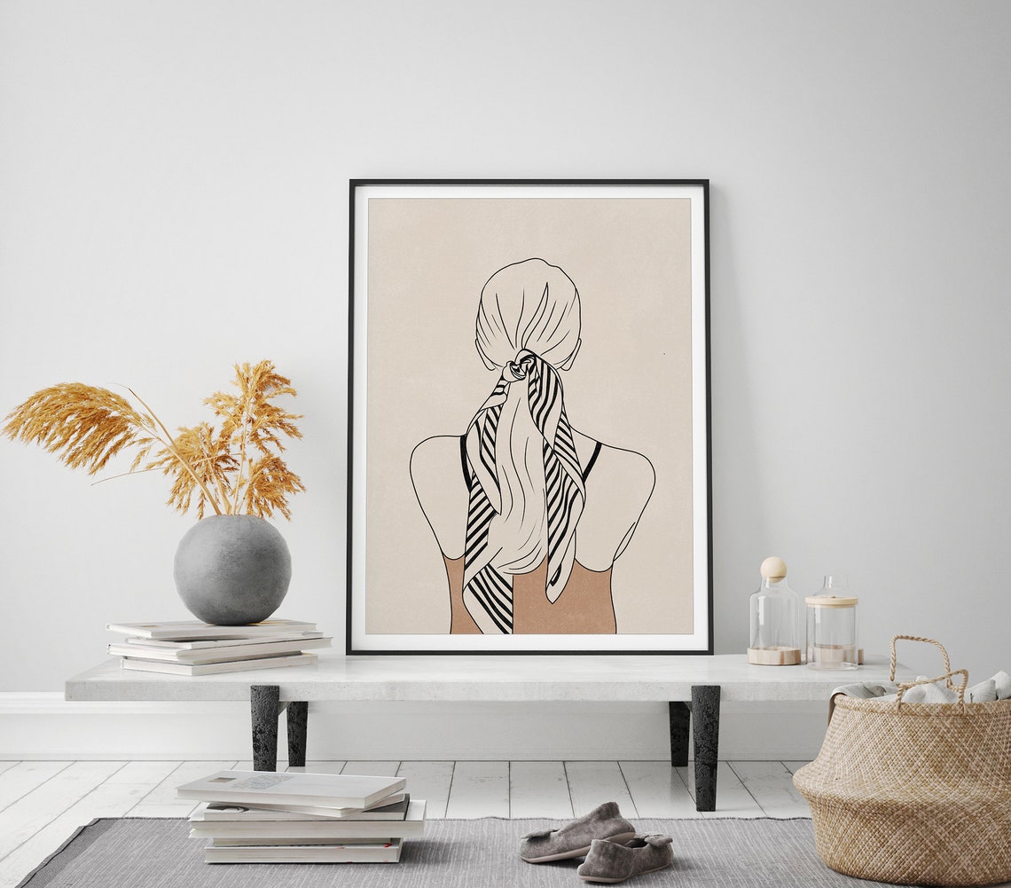 Line Art Woman Print Female Poster Minimal Woman Line - Etsy