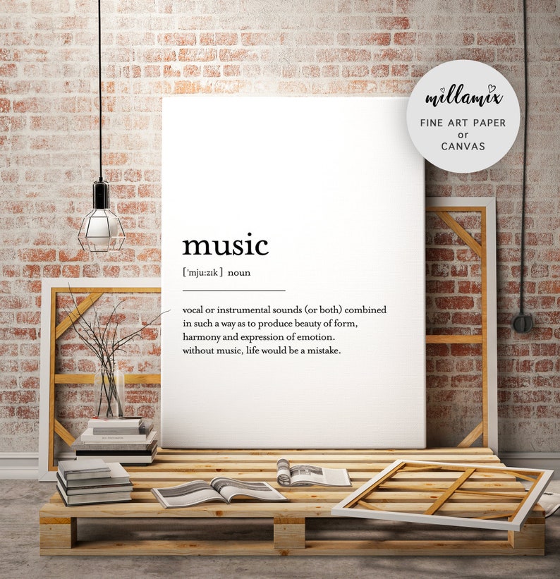 Music Definition Music Print Music Poster Music Definition - Etsy