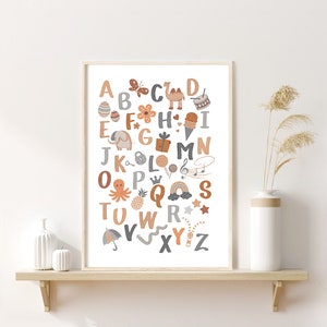 ABC Poster Alphabet Poster Printable Wall Art Alphabet Print Playroom ...