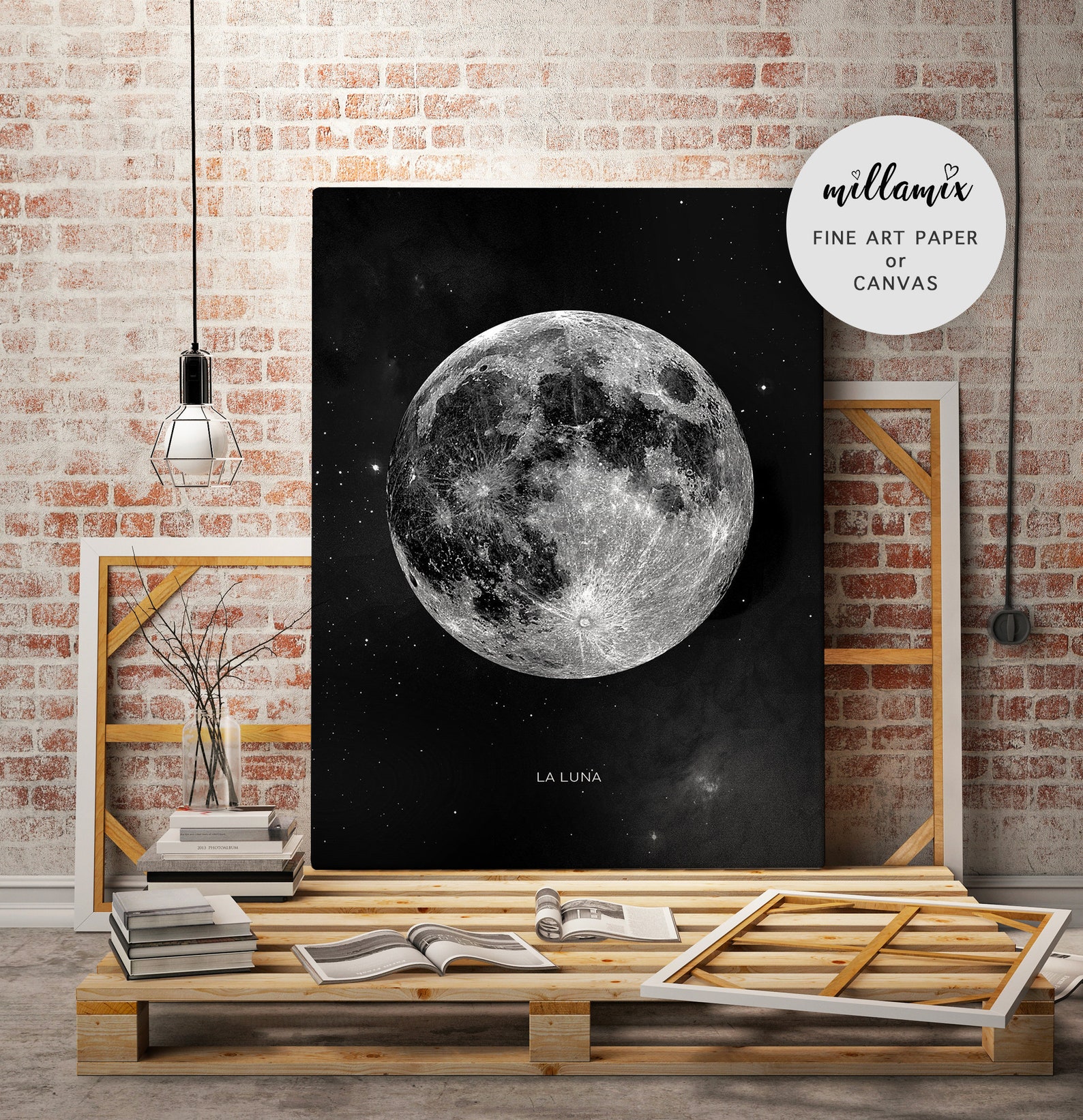 MOON PRINT Moon Art Moon Poster Printable Wall Art Night - Etsy