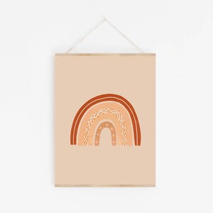 Minimalist Rainbow Wall Art | Warm Rainbow Art Print | Printable Rust ...