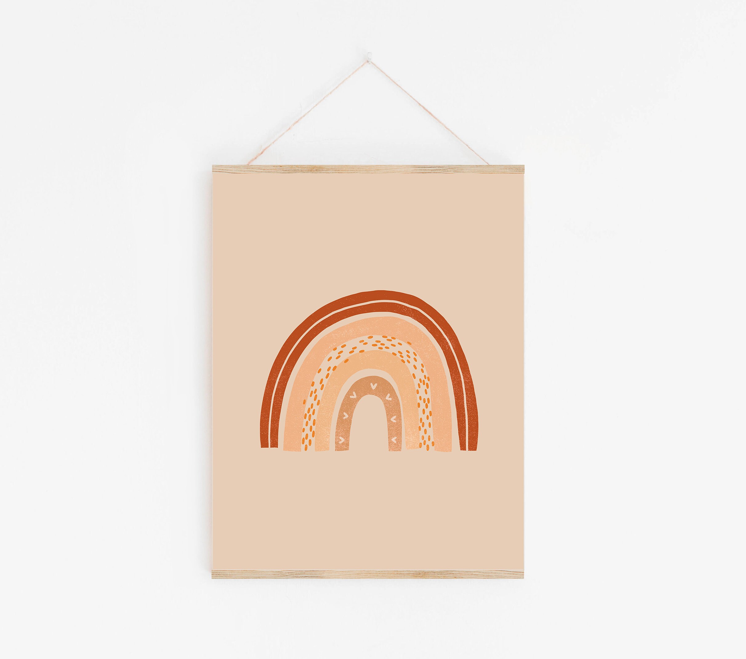 Minimalist Rainbow Wall Art Warm Rainbow Art Print | Etsy