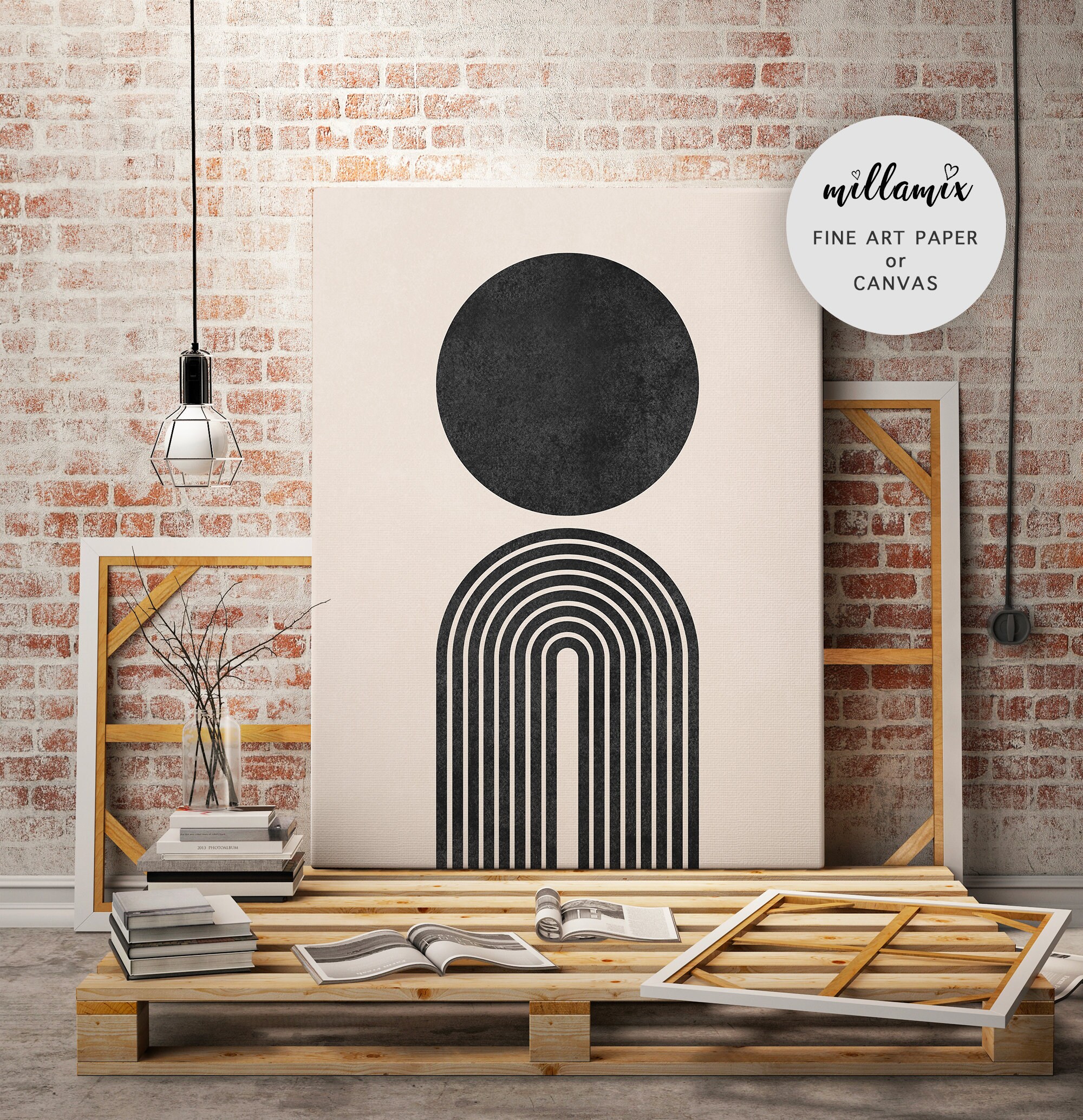 Abstract Line Art Print Downloadable Geometric Printable Wall - Etsy