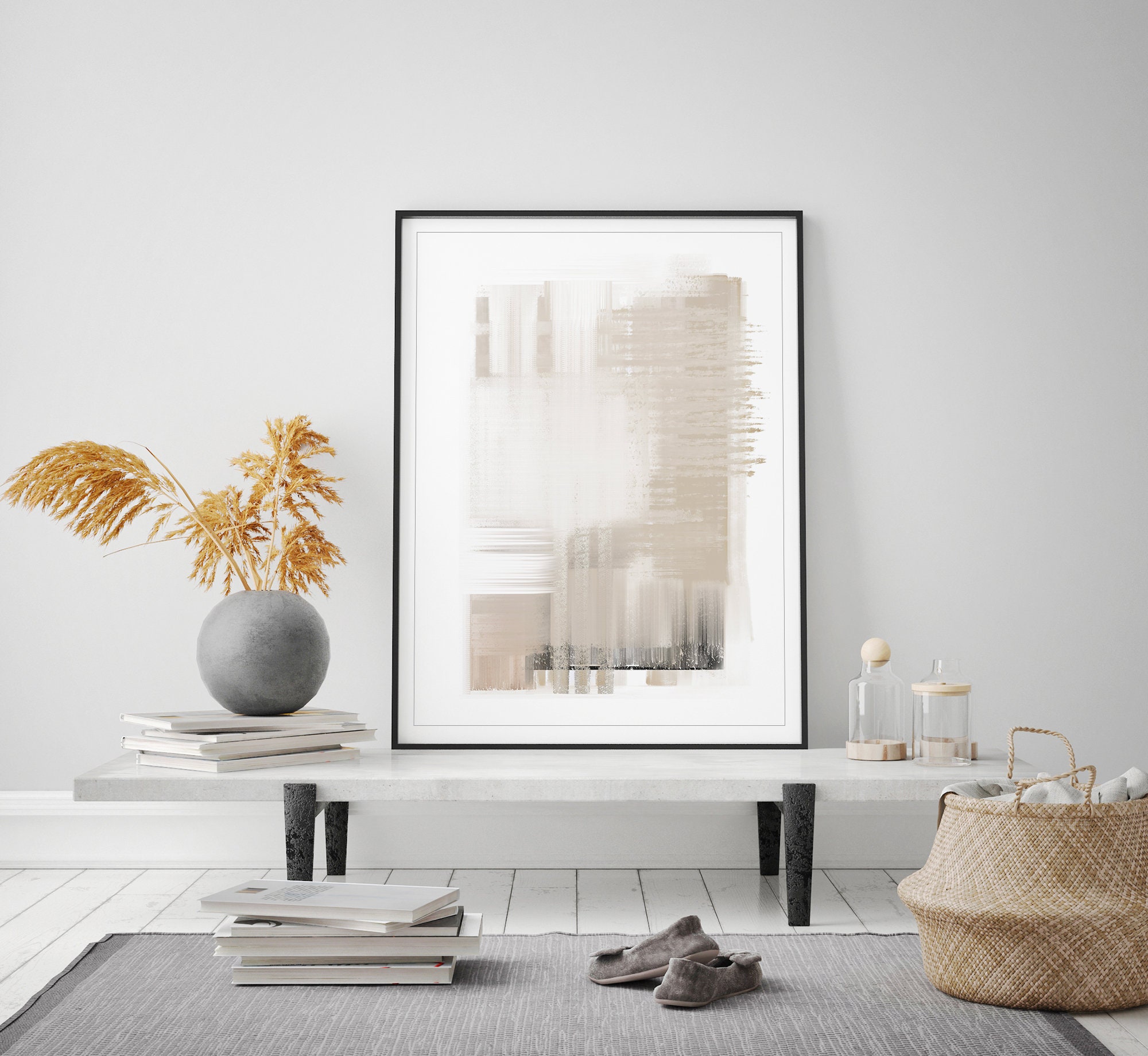 Neutral Wall Art Set of 3 Prints Printable Abstract Painting | Etsy