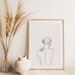 Woman Silhouette, Woman Back Drawing, Female Art Print, One Line Art ...