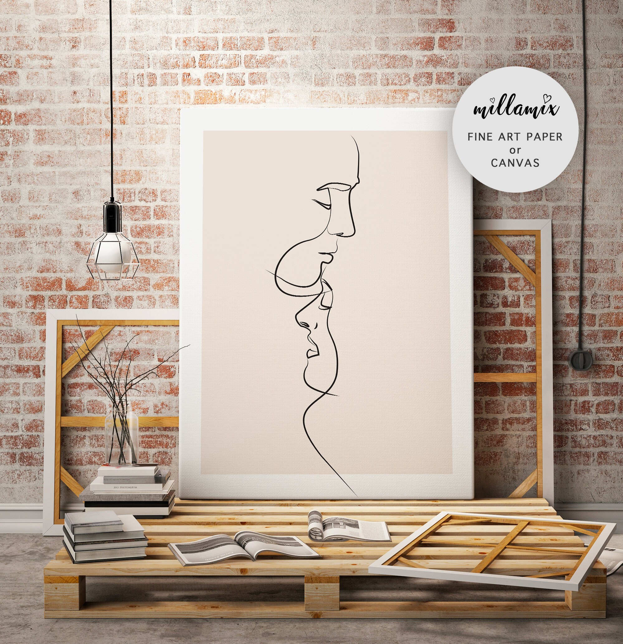 Continuous One Line Drawing Kiss Line Art Modern Minimalist - Etsy