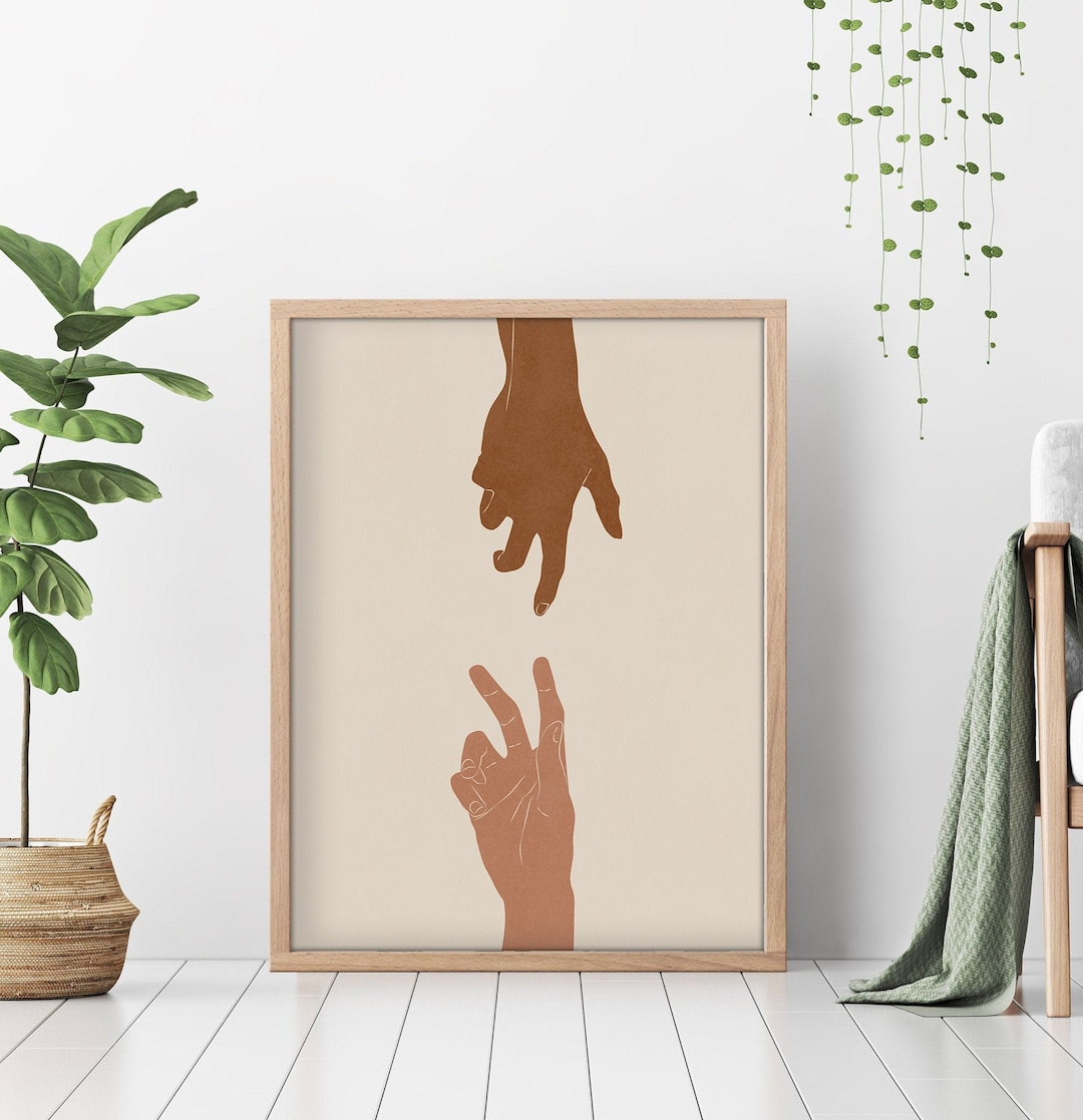Abstract Hand Illustration, Printable Wall Art, Black and White Print ...