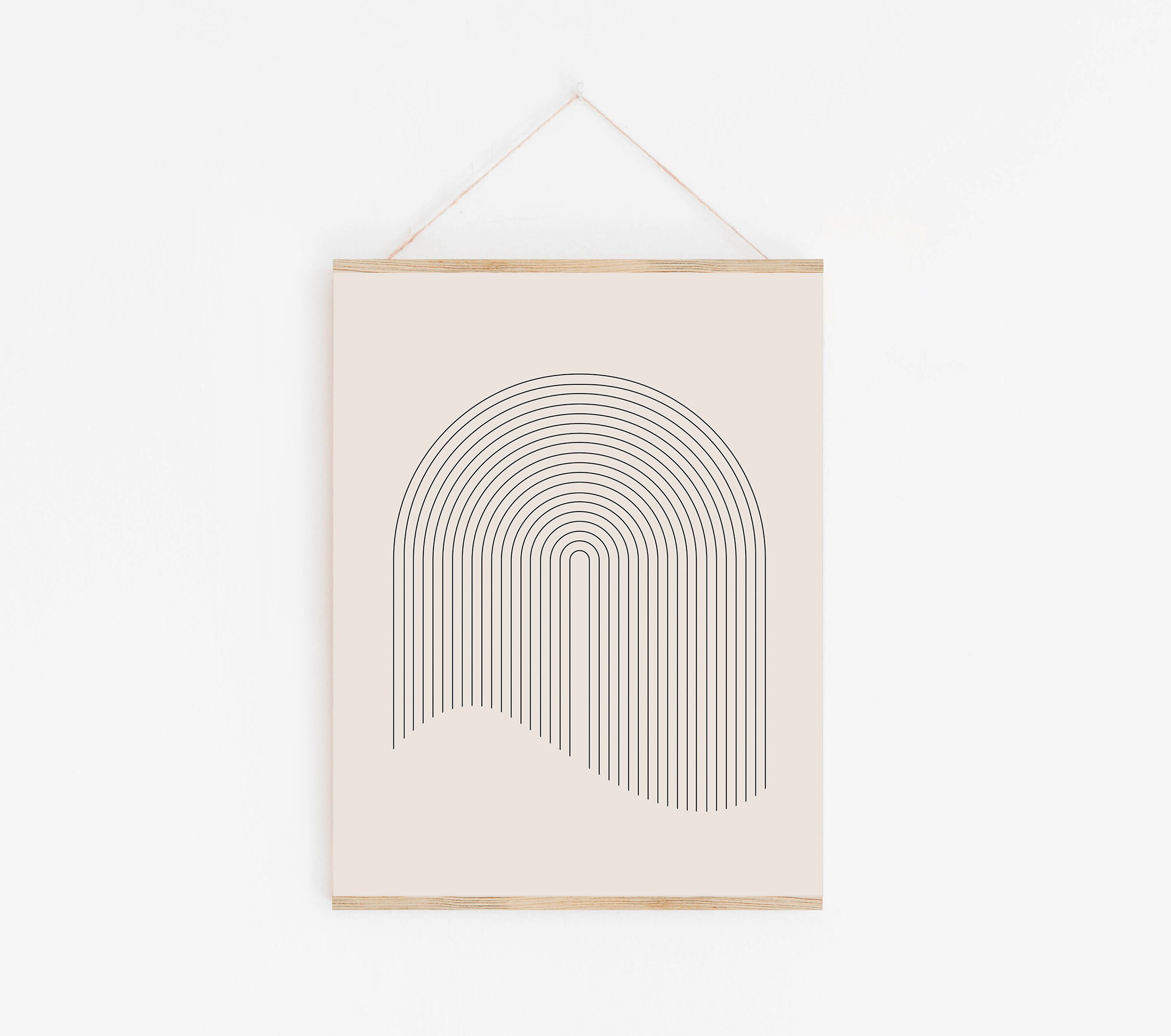 Rainbow Printable Wall Art Mid Century Modern Digital Print - Etsy