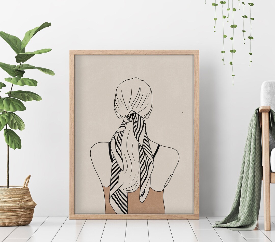 Line Art Woman Print, Female Poster, Minimal Woman Line, Minimalist ...