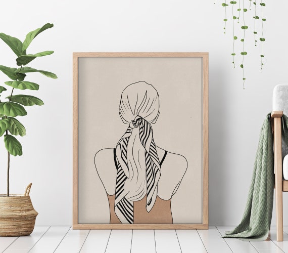 Line Art Woman Print Female Poster Minimal Woman Line | Etsy