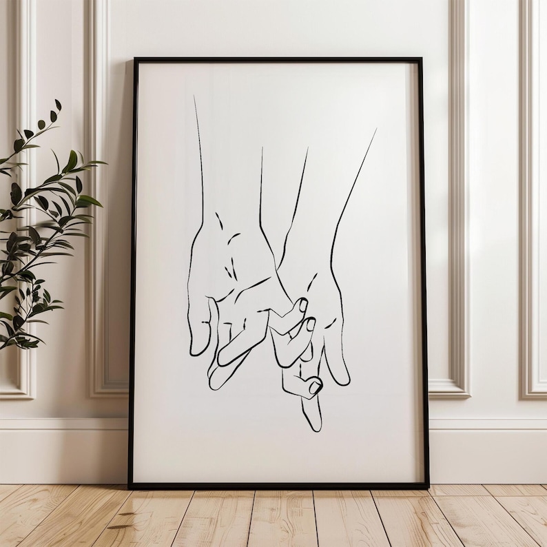 Pôster de arte minimalista com linhas que remetem ao amor, arte de ...