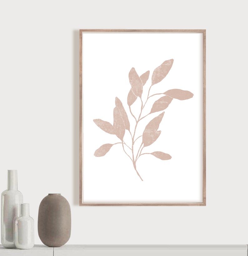 Abstract Botanical Print Set of 3 Beige Minimal Botanical | Etsy