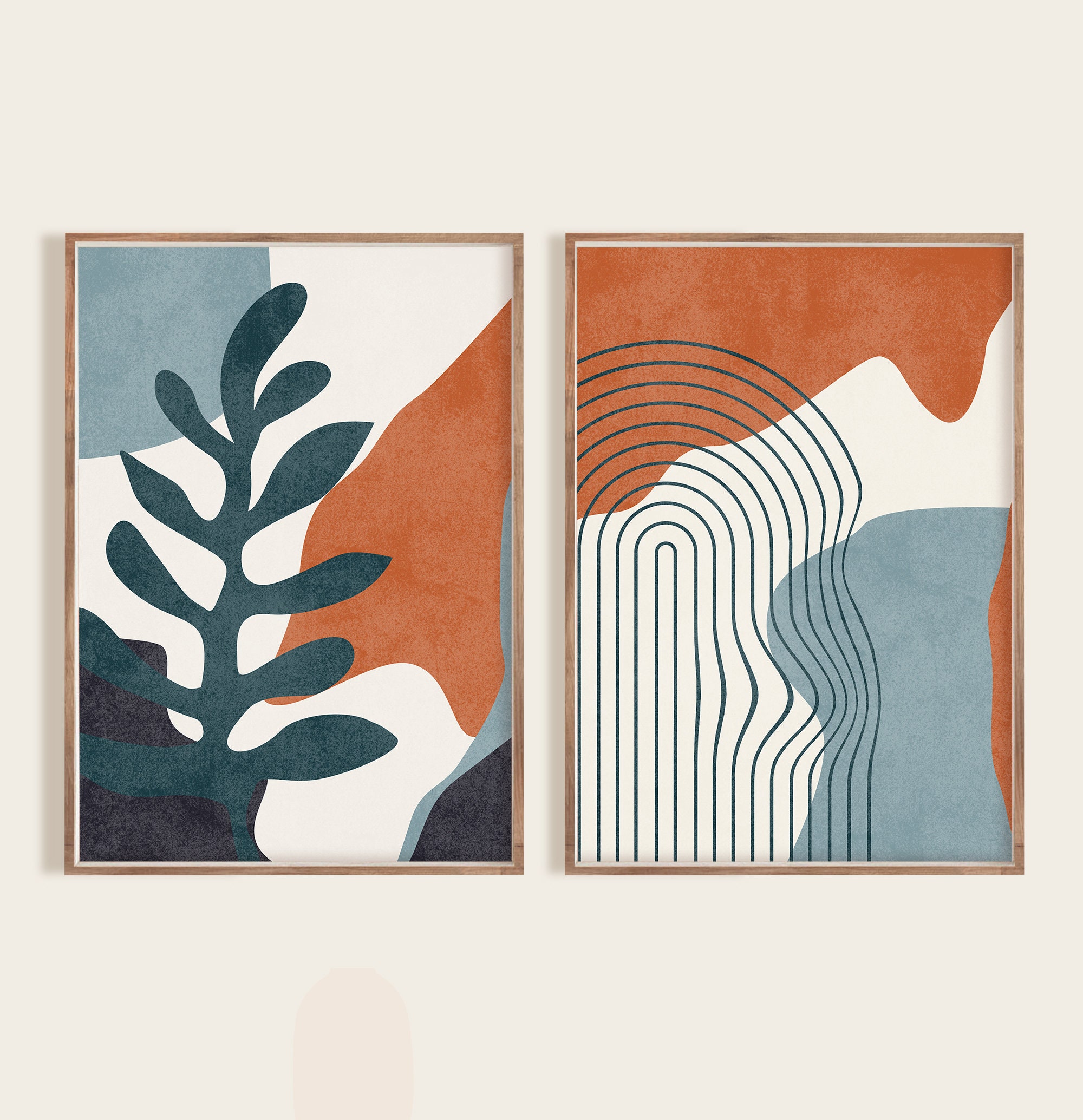 Wall Art Set Of 2 Abstract Boho Art Set Of 2 Prints Bundle Etsy