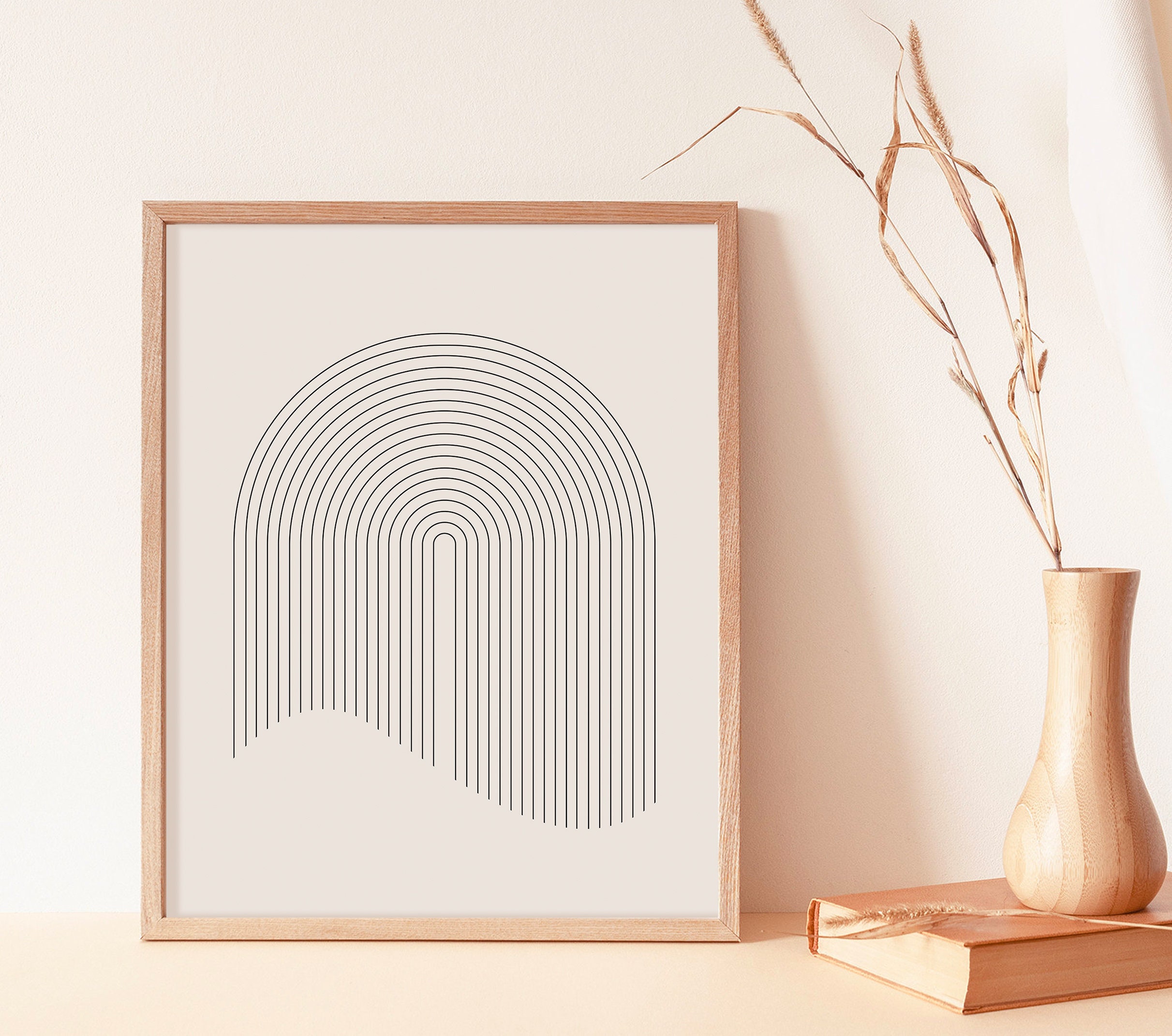 Rainbow Printable Wall Art Mid Century Modern Digital Print - Etsy