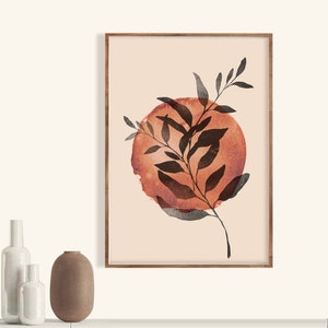 Terracotta Prints Set of 3, Mid Century Modern Art Print, Abstract Sun ...