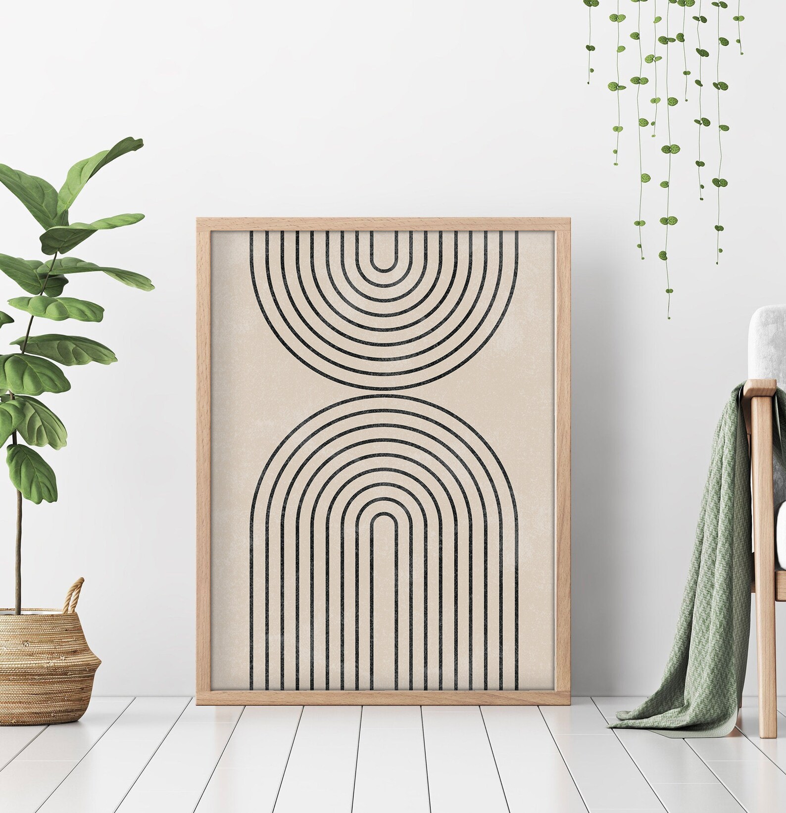 Mid Century Modern Rainbow Printable Wall Art Digital Print | Etsy