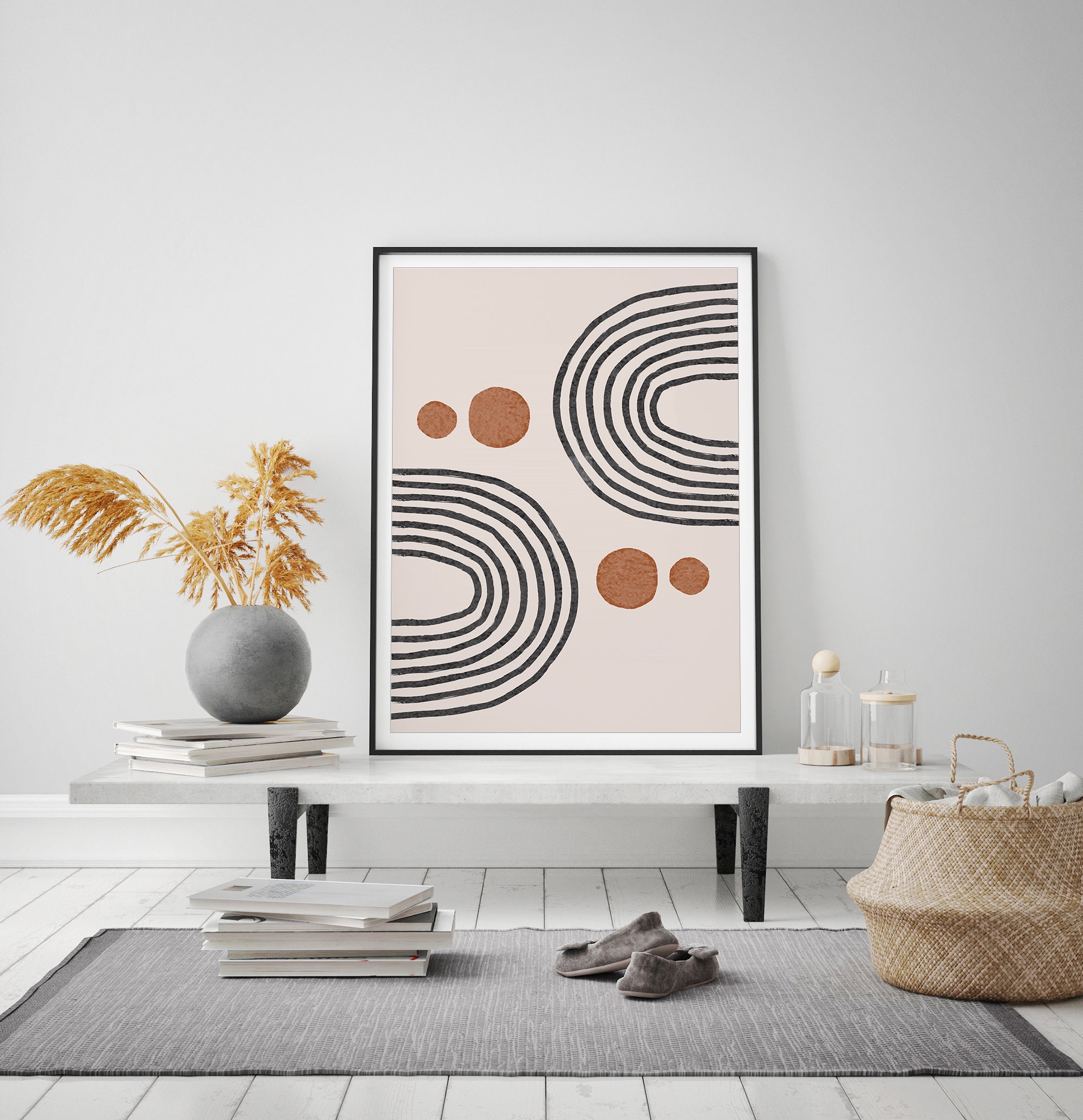 Neutral Wall Art Boho Decor Abstract Rainbow Printable Wall | Etsy