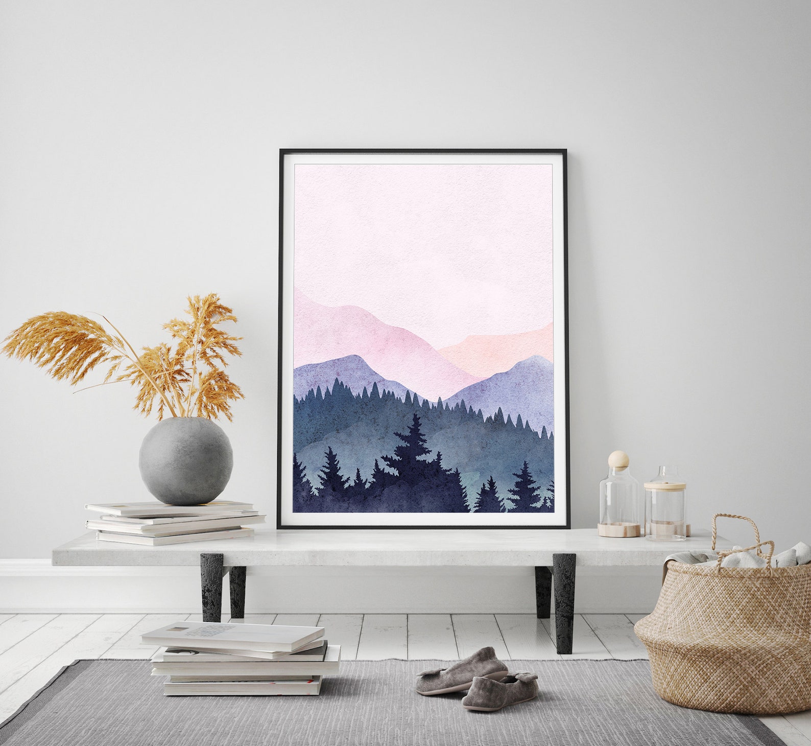Mountain Wall Art Watercolor Mountain Print Watercolor - Etsy