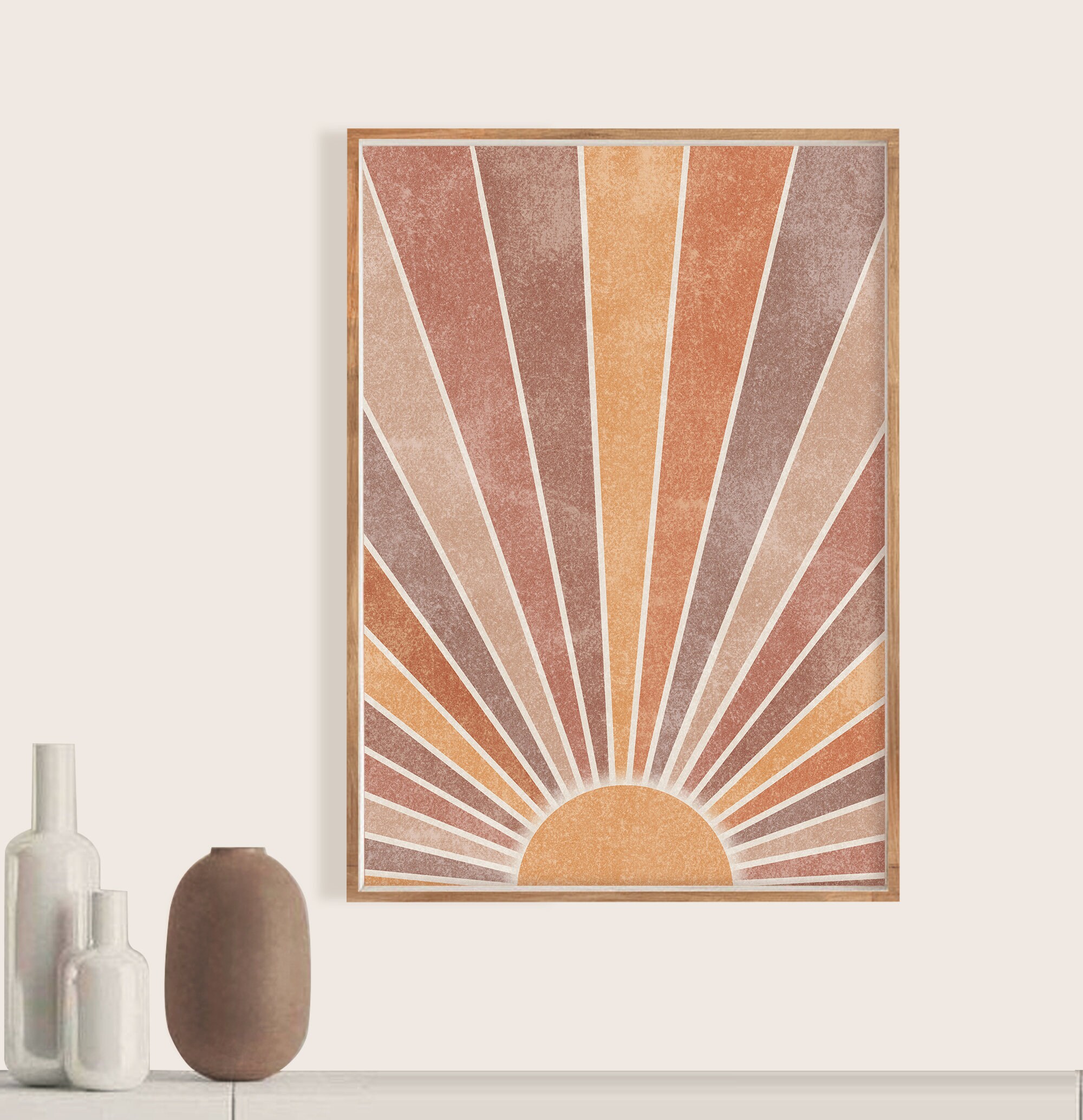 Sun and Moon Phases Art Print Boho Decor Set of 2 Terracotta - Etsy