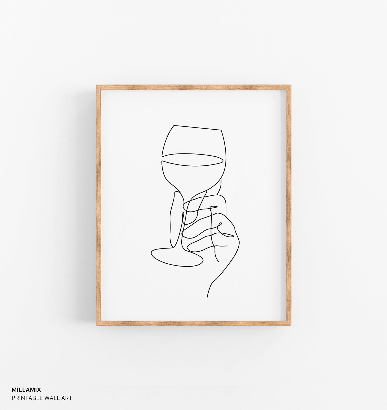 Wine Print Fine Line Drinks Cheers Bar Cart Prints Kitchen | Etsy