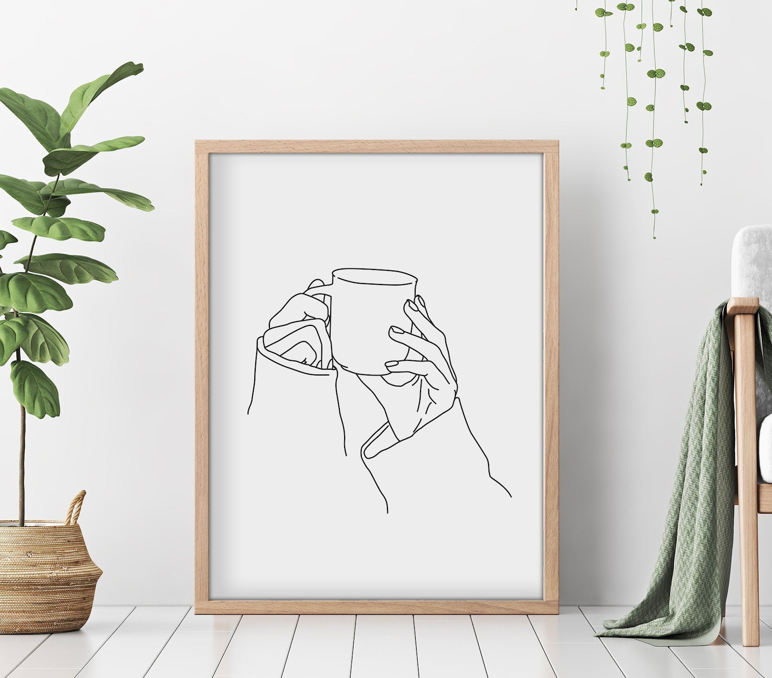 Coffee Hands Art Print Line Abstract Coffee Art Print Line | Etsy