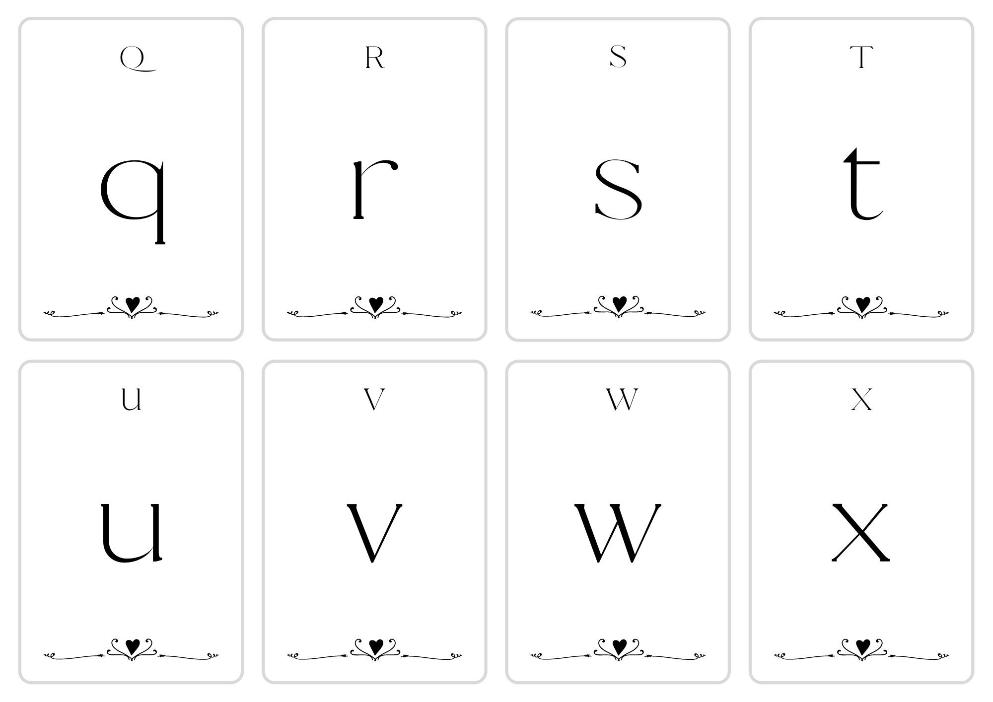 Royal Hearts ABC Flashcards Letter Flashcards - Etsy