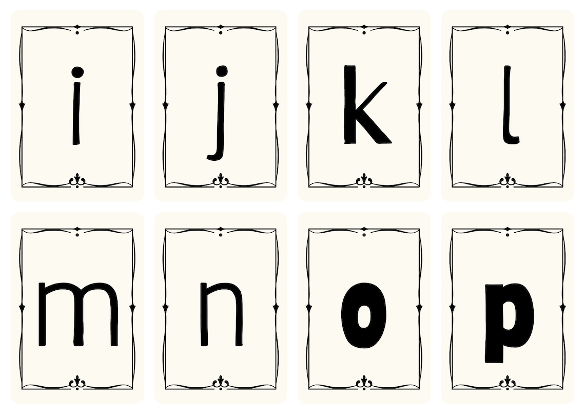 Antique Alphabet Printable Alphabet Flashcards ABC Flash - Etsy