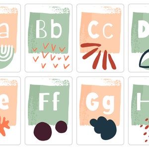 Abstract Abcs | Alphabet Flashcards - Etsy
